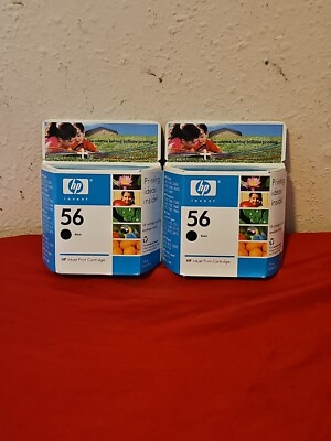 Lot Of 2 HP 56 Black Genuine Ink Cartridge C6656AN New-Sealed Box ...