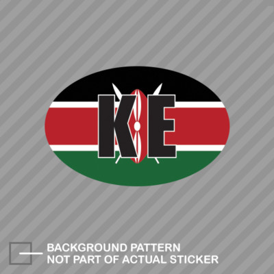 Kenya Oval Sticker Decal Vinyl Kenyan Country Code euro KE v4 | eBay