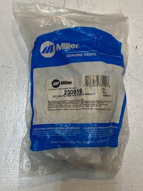 Miller 230916 Kit Air Filter w/ Fitting Mounting Bracket | eBay