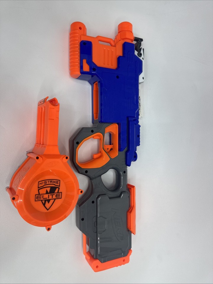 Nerf Hyperfire Blaster N-strike Elite Full Auto Gun W/Drum Magazine ...