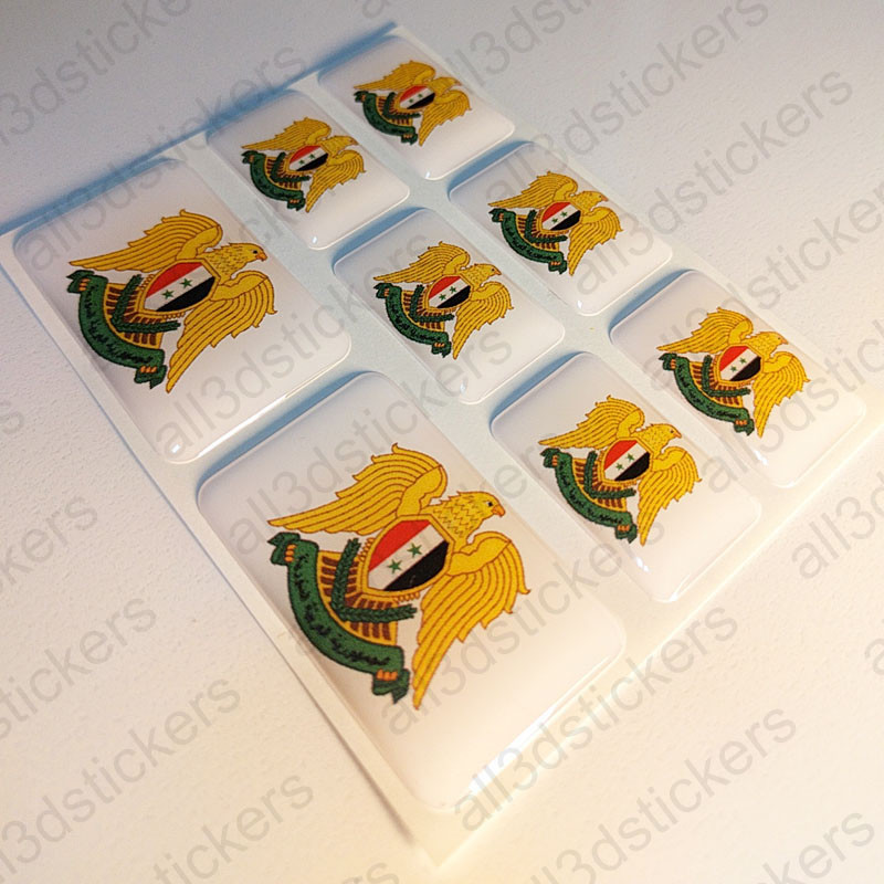 Sticker Syria Resin Domed Stickers Syria Coat of Arms 3D Vinyl Adhesive ...