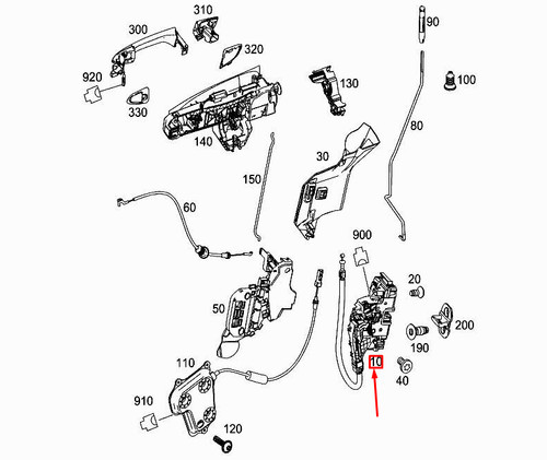 NEW MERCEDES-BENZ GLE W166 FRONT RIGHT DOOR LOCK A0997201601 ORIGINAL ...