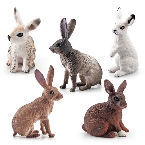 Small Rabbit Bunny Statue Figurine Home Garden Lawn Ornament Red Brown ...