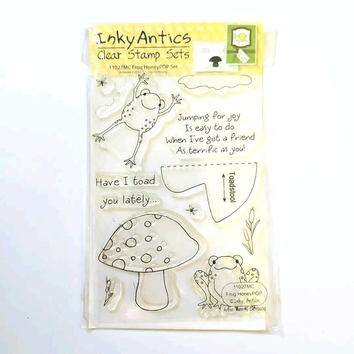 FROG HONEYPOP SET 11027MC Inky Antics Clear Stamps Pond Toad Mushroom ...