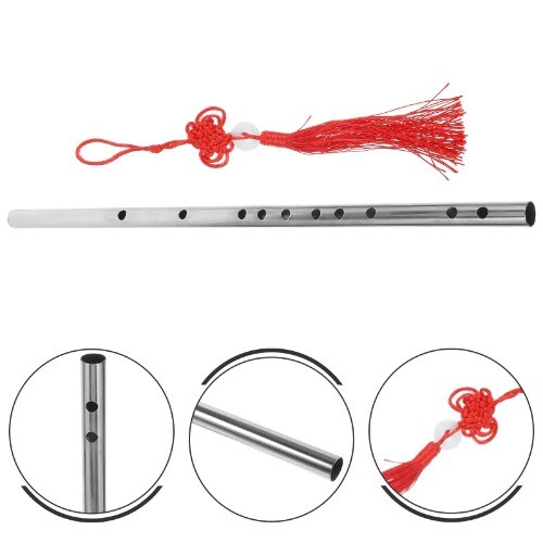 Stainless Steel Long Flute Chinese Flute Lightweight Beginners Flute G ...