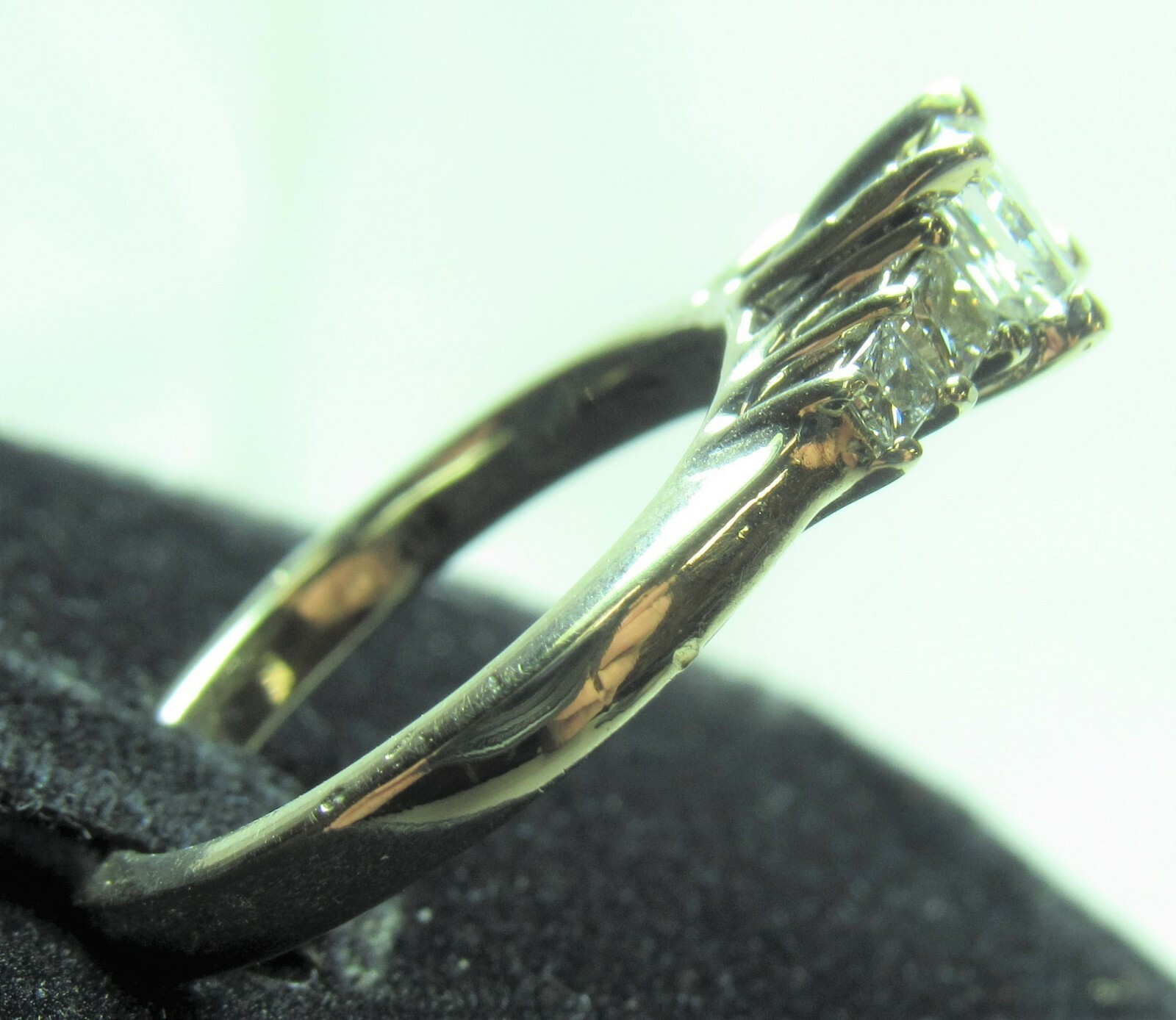 Leo Schachter 14K White Gold 5 Princess Diamond Engagement Ring Sz 5.5 ...