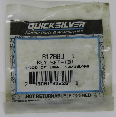 New Quicksilver Mercury Marine Boat OEM Key Set B Part No. 817883 1 | eBay
