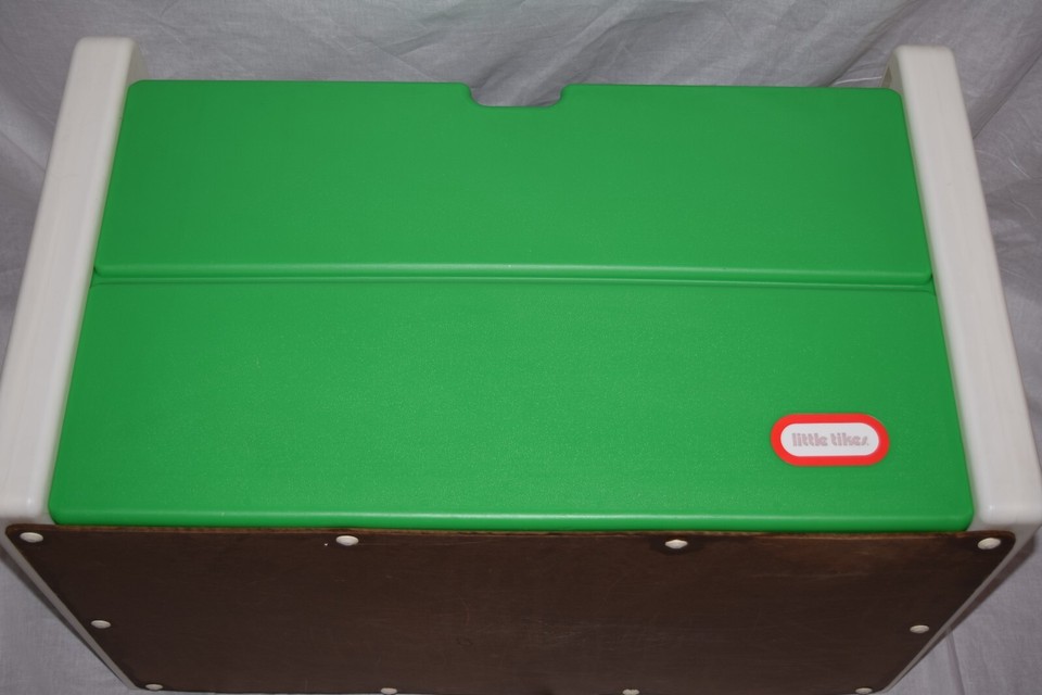 Vintage Little Tikes Tykes Kid Child Size Toybox Toy Box Green Blue ...