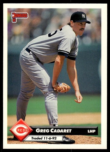 1993 Donruss Baseball Card Greg Cadaret Cincinnati Reds #610 | eBay