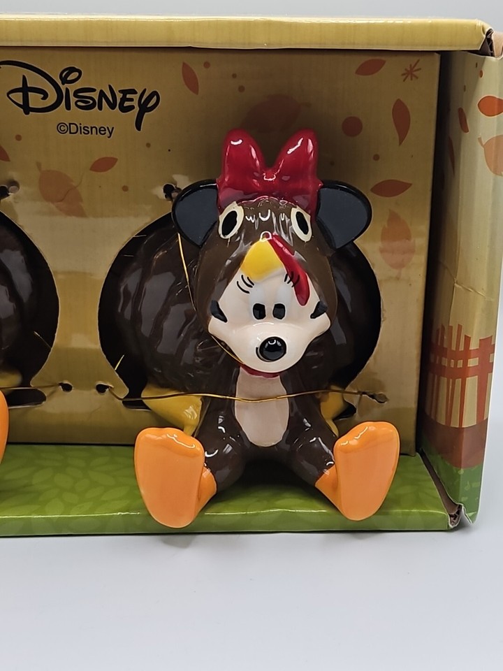 Disney Mickey & Minnie Mouse Thanksgiving Turkey Ceramic Salt/Pepper ...