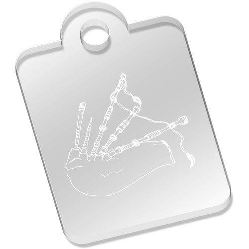 'Musical Bagpipes' Laser-Engraved Clear Acrylic Keyring / Keychain ...
