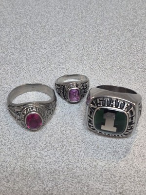 Lot of 3 Class Rings Various Sizes/Types Men's/Women's | eBay