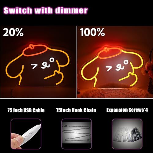 dog Neon Sign for Wall Decor Led Light Room Decor Japanese Neon Light ...