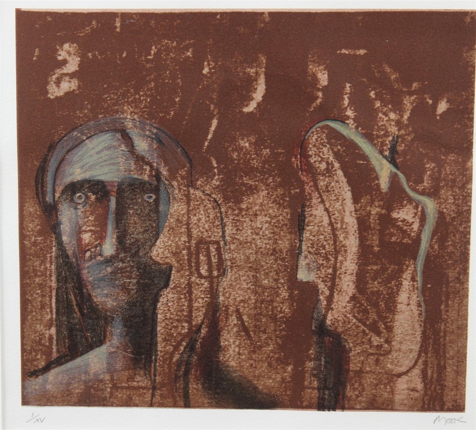 RARE Signed Artist Proof HENRY MOORE Modernist Biblical Lithograph MARY ...