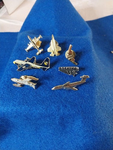 7 Aviation Airforce Plane Lapel Pins Cargo Stealth Transport Gold Tone ...