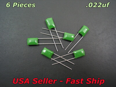 6 Pcs .022uf 100v Guitar Polyester Film Cap Tone Capacitors 223 22nf ...
