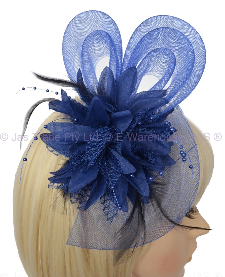 Spring Race Racing Party Melbourne Cup Feather Fascinator Headband Clip ...