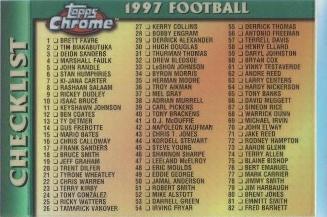 1997 Topps Chrome - Checklist #164 Refractor for sale online | eBay