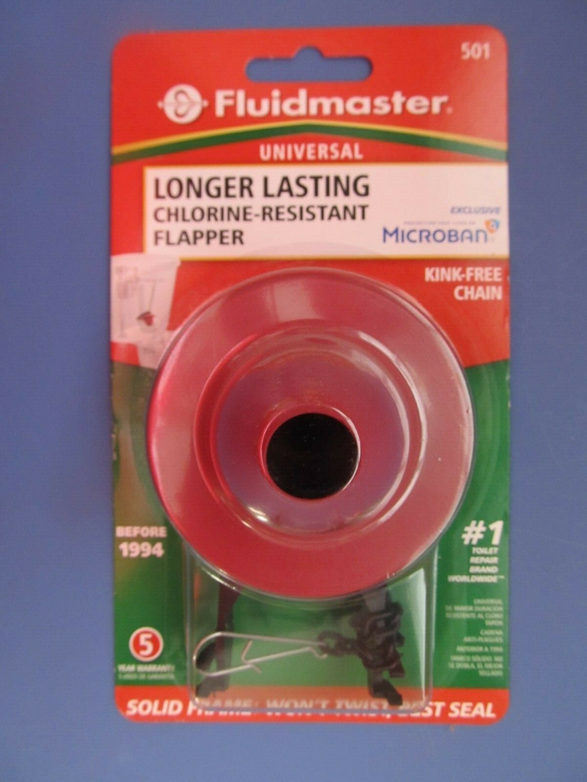 Fluidmaster 501 Universal Longer Lasting Flapper with Kink Free Chain 2 ...