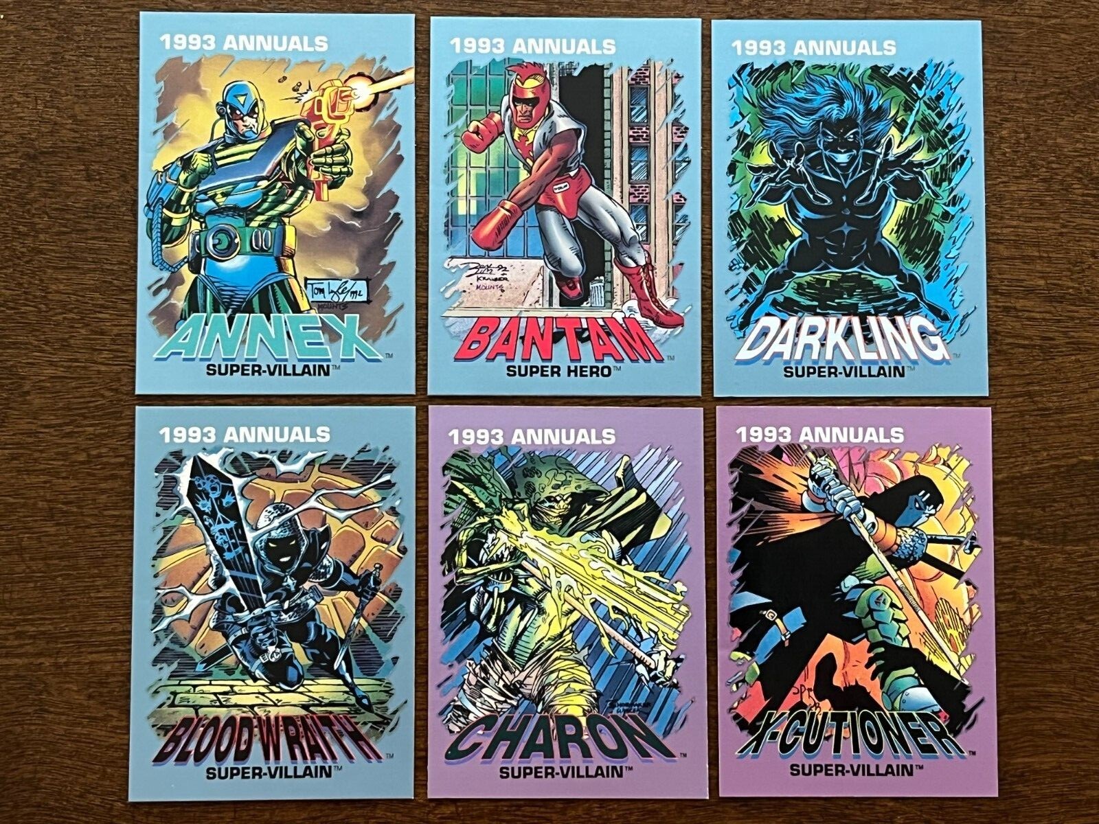 1993 Marvel Annuals 6-Card Lot w/ Annex, Bantam, Darkling, Blood Wraith ...