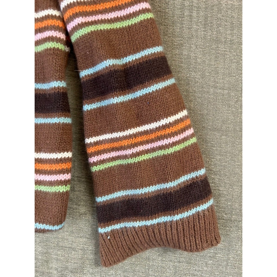 Y2K Aeropostale Striped Knit Scarf Brown Multi Color Warm Winter ...