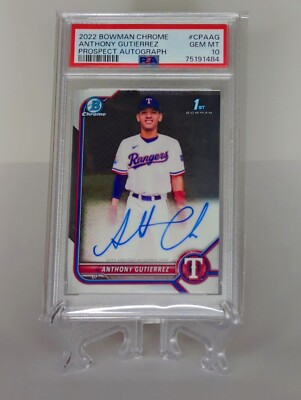 2022 BOWMAN CHROME AUTOGRAPH ANTHONY GUTIERREZ AUTO RC PSA 10 | eBay