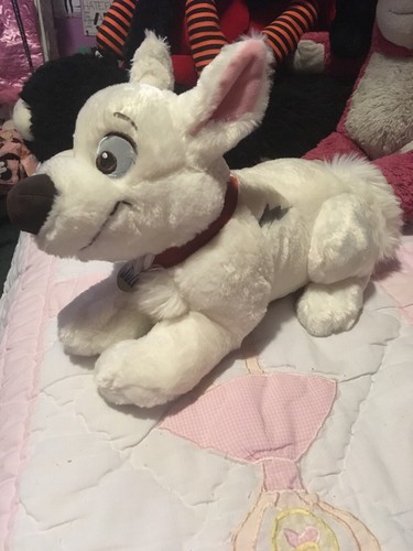 Disney 14" Plush 2nd Wave Bolt Dog Lying Down White Stuffed Animal Toy ...