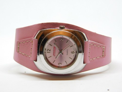 Dickies Genuine Leather Pink Tone Quartz Analog Women's Watch New ...