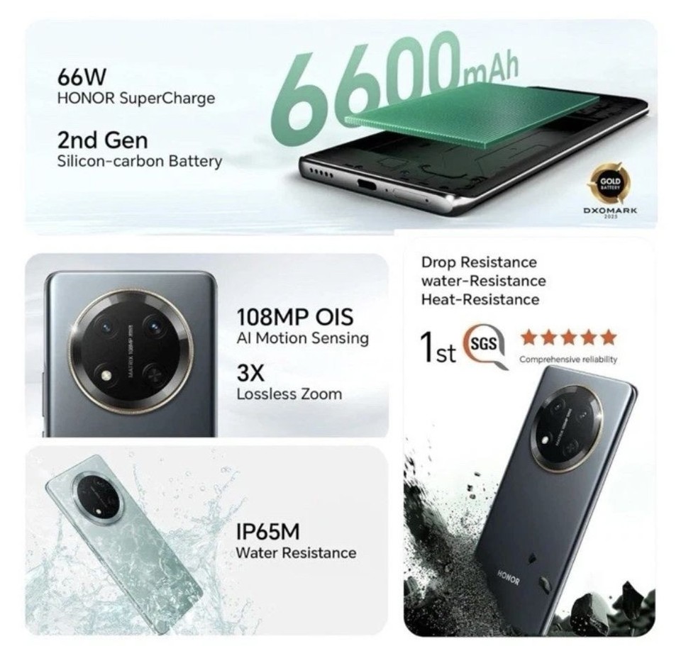 Honor X9c 5G Cyan, 12GB RAM, 256GB Storage, Dual SIM, with Google ...