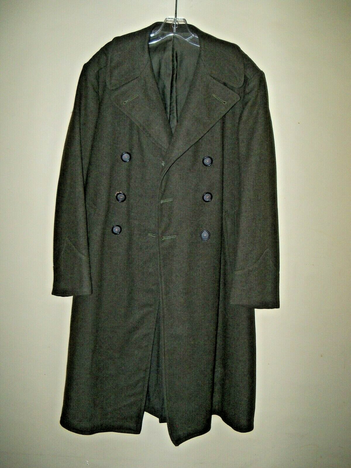 WW2 Era US Marine Corps USMC Mens Olive Wool Overcoat Named | eBay