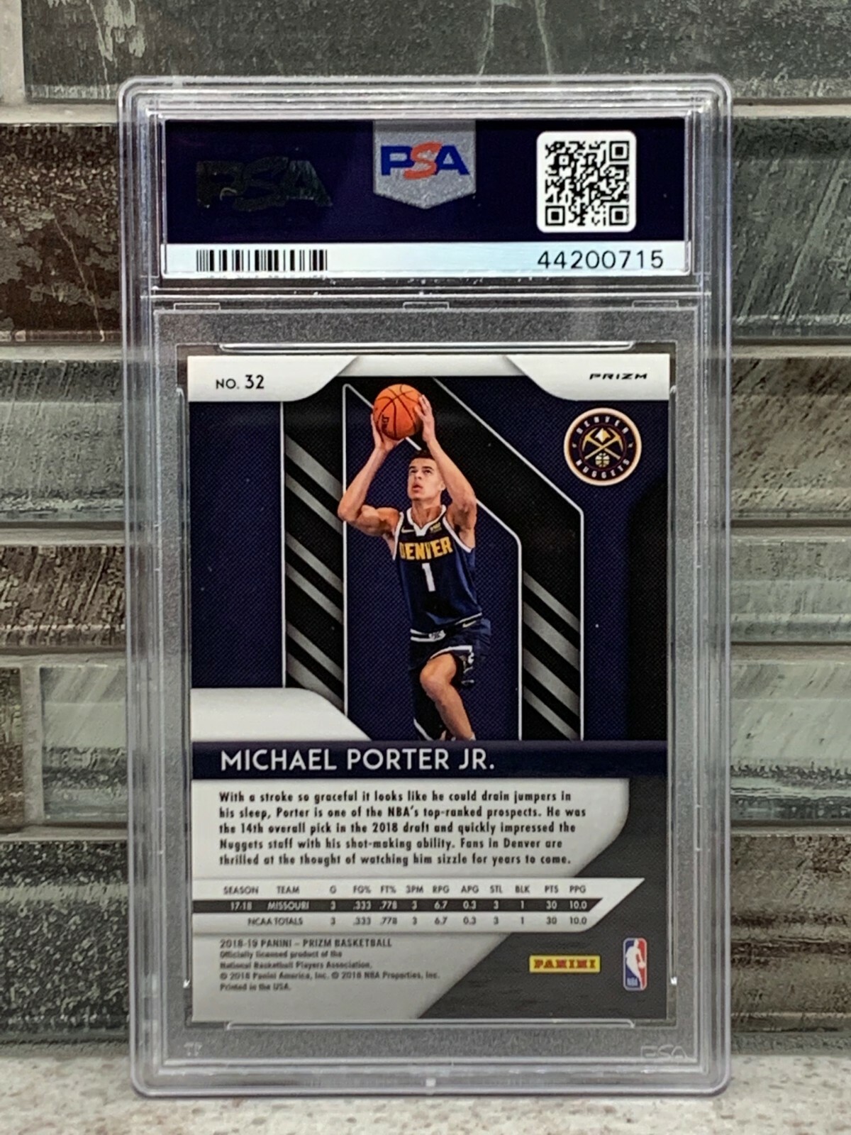 2018-19 Panini Prizm Red White Blue Prizm ROOKIE #32 MICHAEL PORTER JR ...