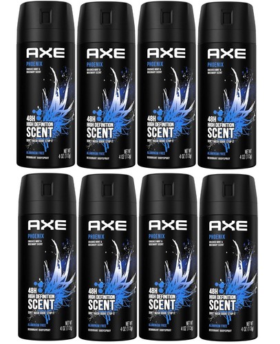 8 Axe Phoenix Men's Antiperspirant Deodorant Spray Crushed Mint ...