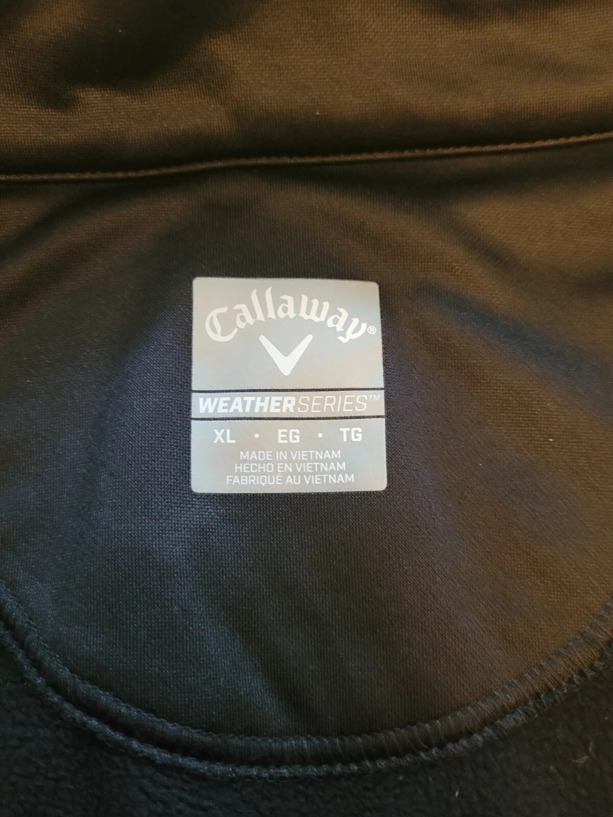 Callaway Golf Weather Series 1/4 Zip Long Sleeve Pullover Black Size XL ...