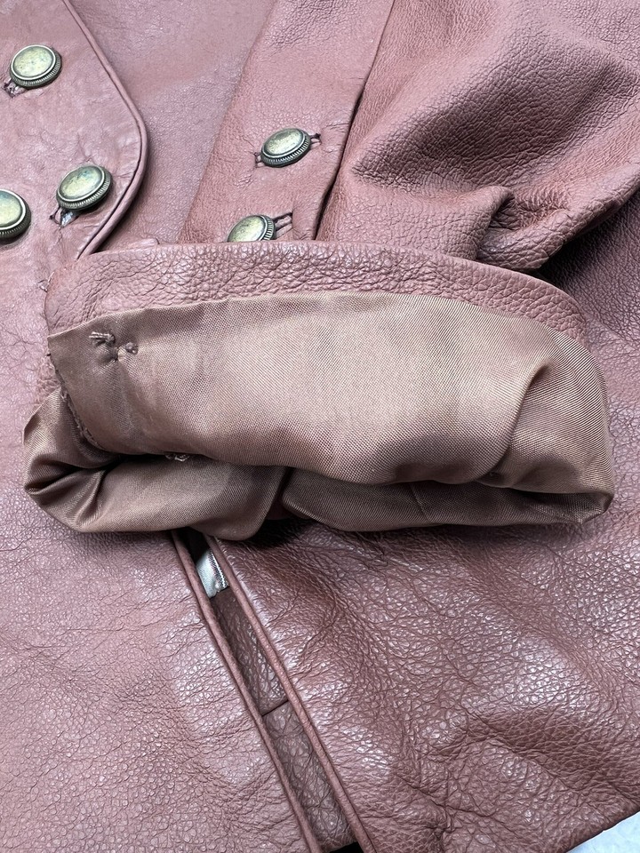 NWT Women's Vintage MetroStyle Leather Jacket Double Button Front SZ 10 ...