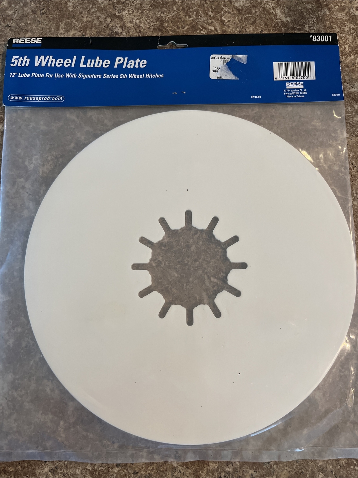 Reese 83001 Elite Series Fifth Wheel 12 in. Round Lube Plate | eBay