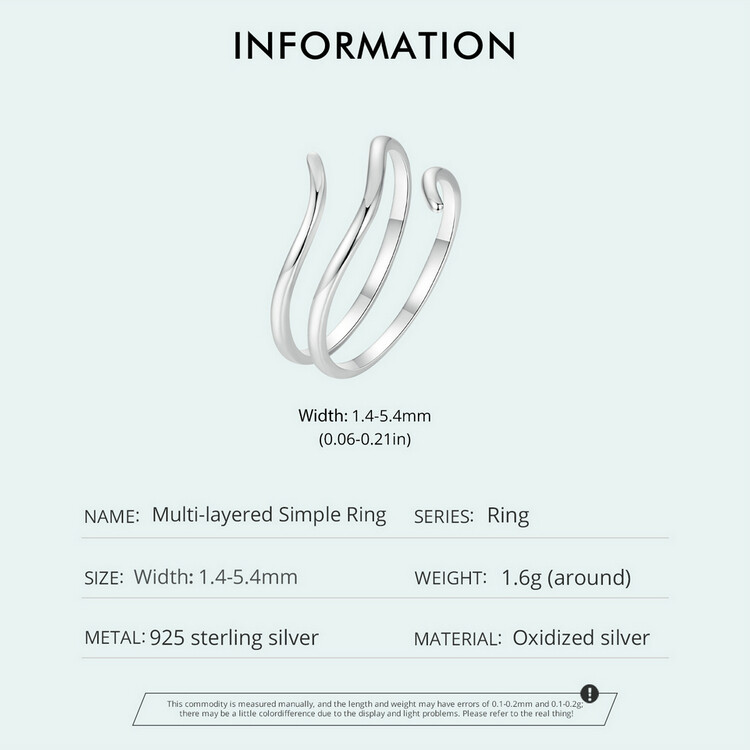 Bamoer Elegant 925 Silver Multi-layered Open Ring Fashion Women Gifts Jewelry | eBay