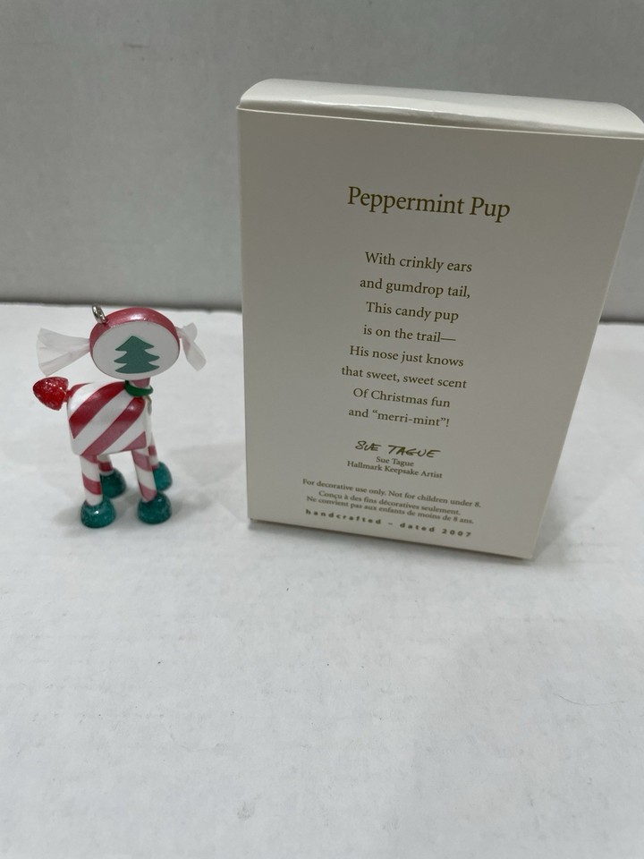 Hallmark Keepsake Peppermint Pup Christmas Ornament 2007 NEW | eBay