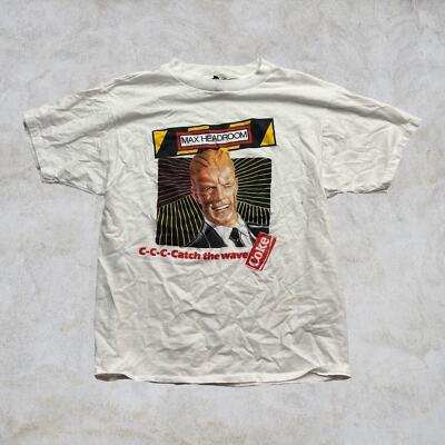 VINTAGE 80s COCA COLA MAX HEADROOM RETRO STYLE TEE SHIRT COKE LARGE | eBay