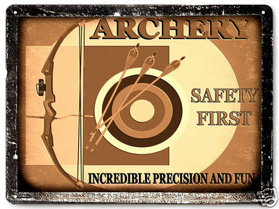 ARCHERY Bow and arrow METAL sign VINTAGE style kids room wall decor ...