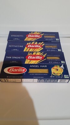 Barilla Thin Spaghetti, Fettuccine,Angel Hair, Spaghetti. 8 boxes. 2 of ...