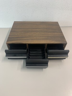 3 Drawer Audio Cassette Tape Storage Case Organizer Holder Faux Wood | eBay