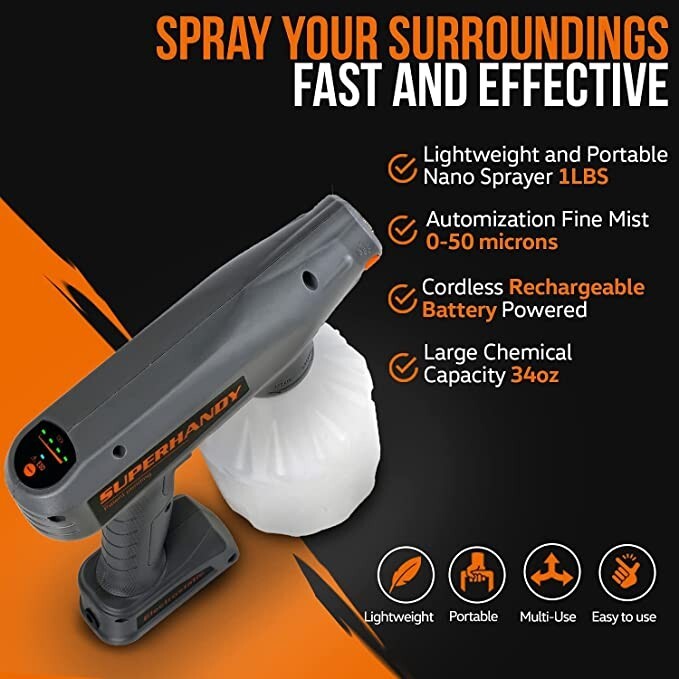SuperHandy Disinfecting Nano Electrostatic ULV Sprayer Handheld ...