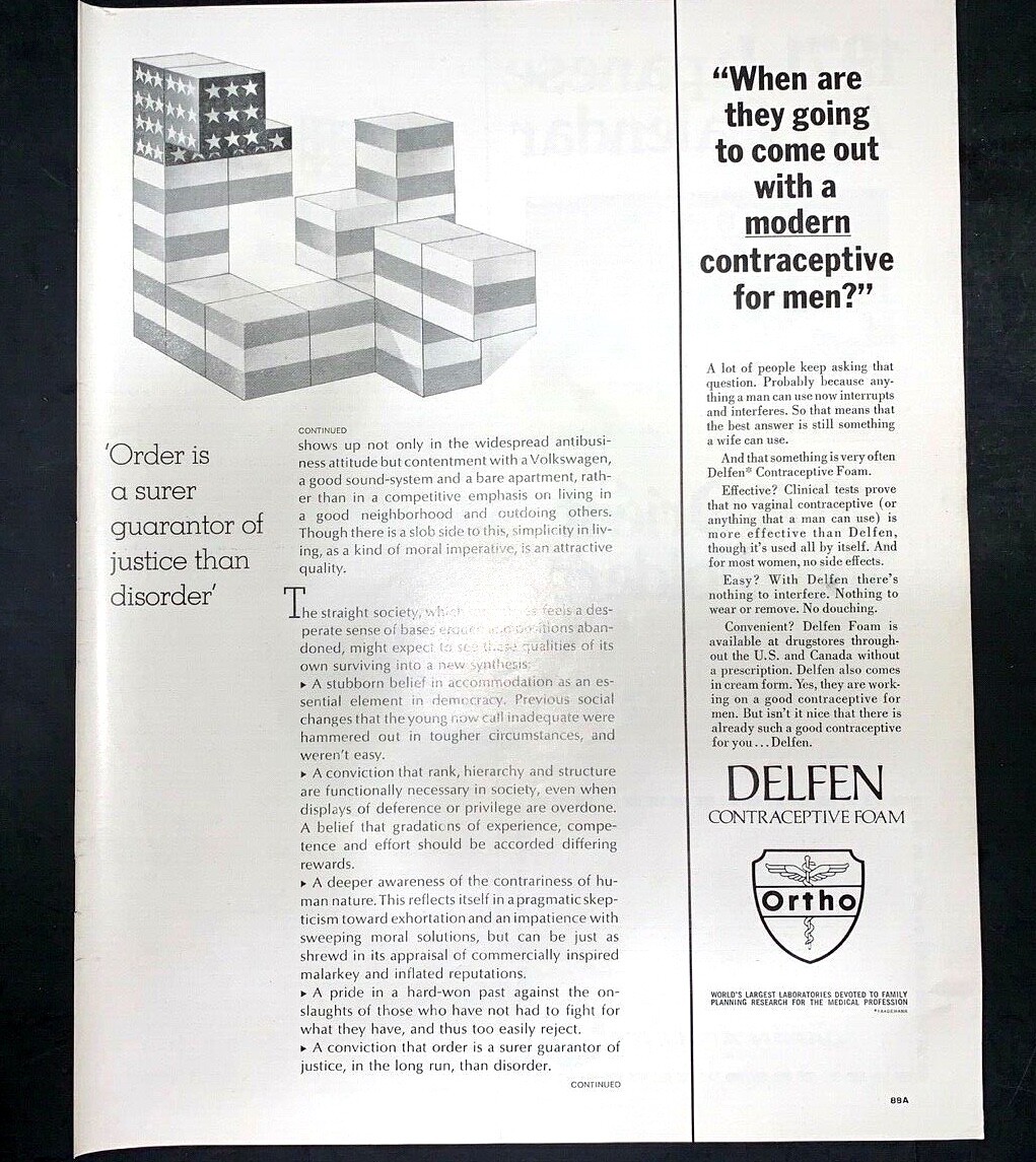 Life Magazine Ad ORTHO DELFEN Contraceptive Foam 1971 AD | eBay