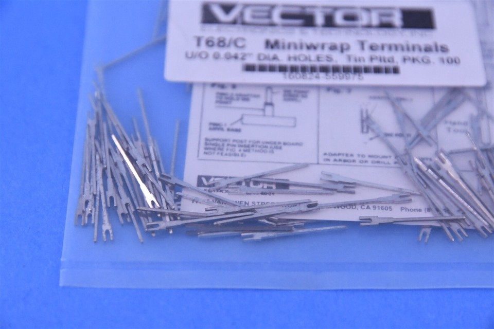 100 Vector Electronics T68/C Wire-Wrap Terminals Breadboarding or ...