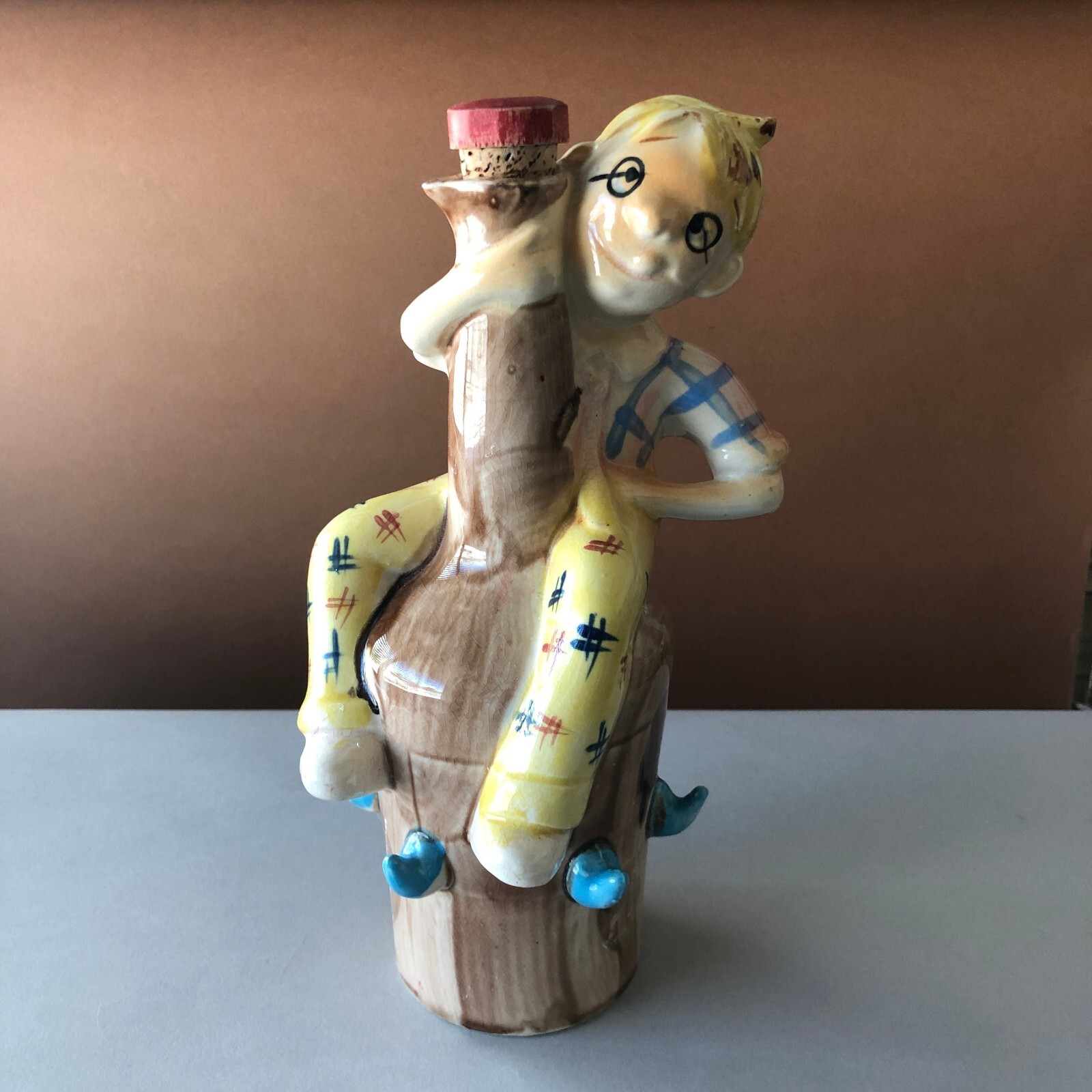 Vintage Figurine Decanter, Tipsy Man Straddling Bottle, Imperfect West ...