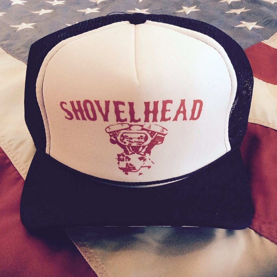 SHOVELHEAD ENGINE TRUCKER HAT chopper front end harley cam flh patch ...