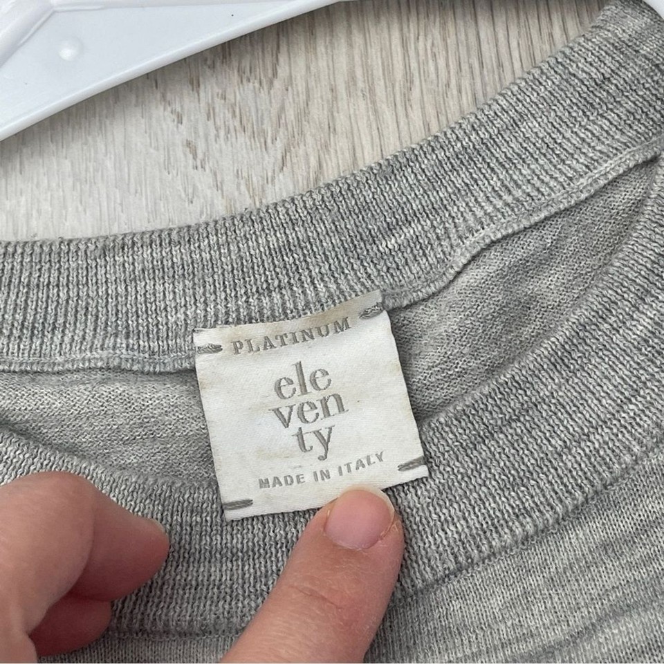 Eleventy Wool Sweater crewneck mens Gray medium minimalist classic ...