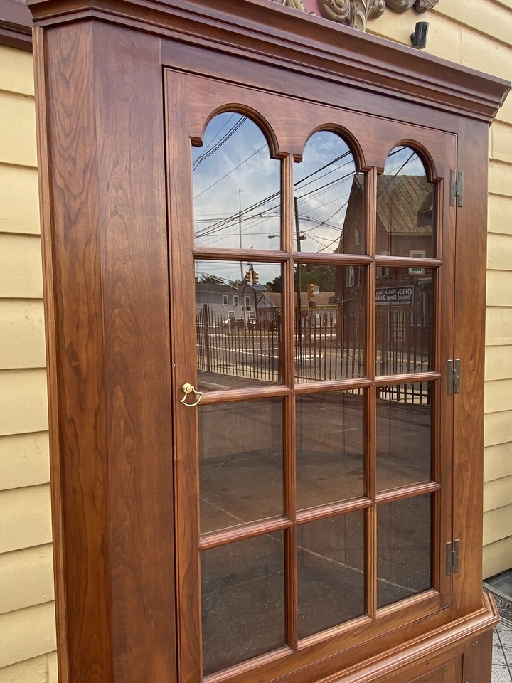 65580 Solid Cherry Custom Hand Made Corner Curio Cabinet THE BARTLEY ...