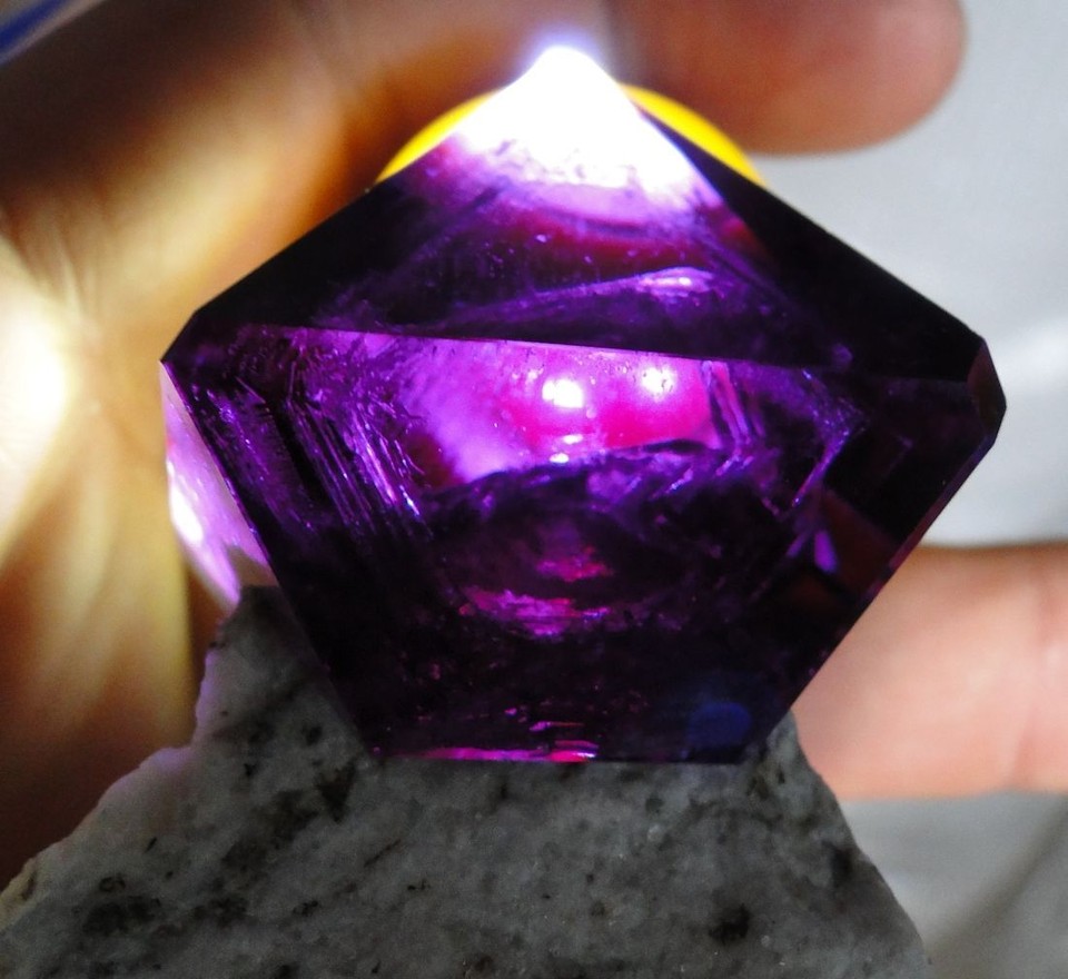 Amazing Nice - TOP Luster Deep Purple ALUNITE crystal on MATRIX from ...
