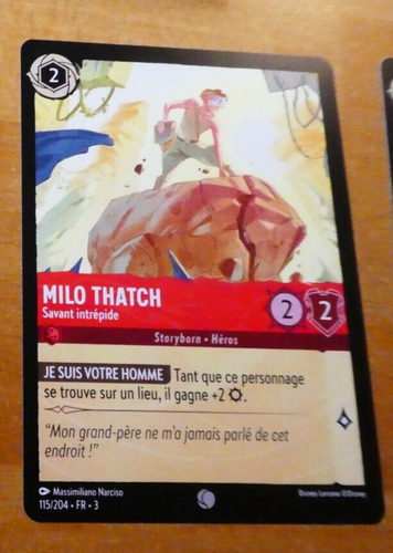LORCANA TRADING CARD GAME TCG DISNEY CHAPITRE 3 MILO THATCH 115/204 FR ...